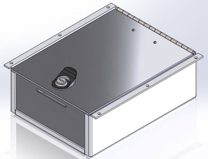 10" Internal Lockable Lidded Storage Box for Low-Profile Consoles ...
