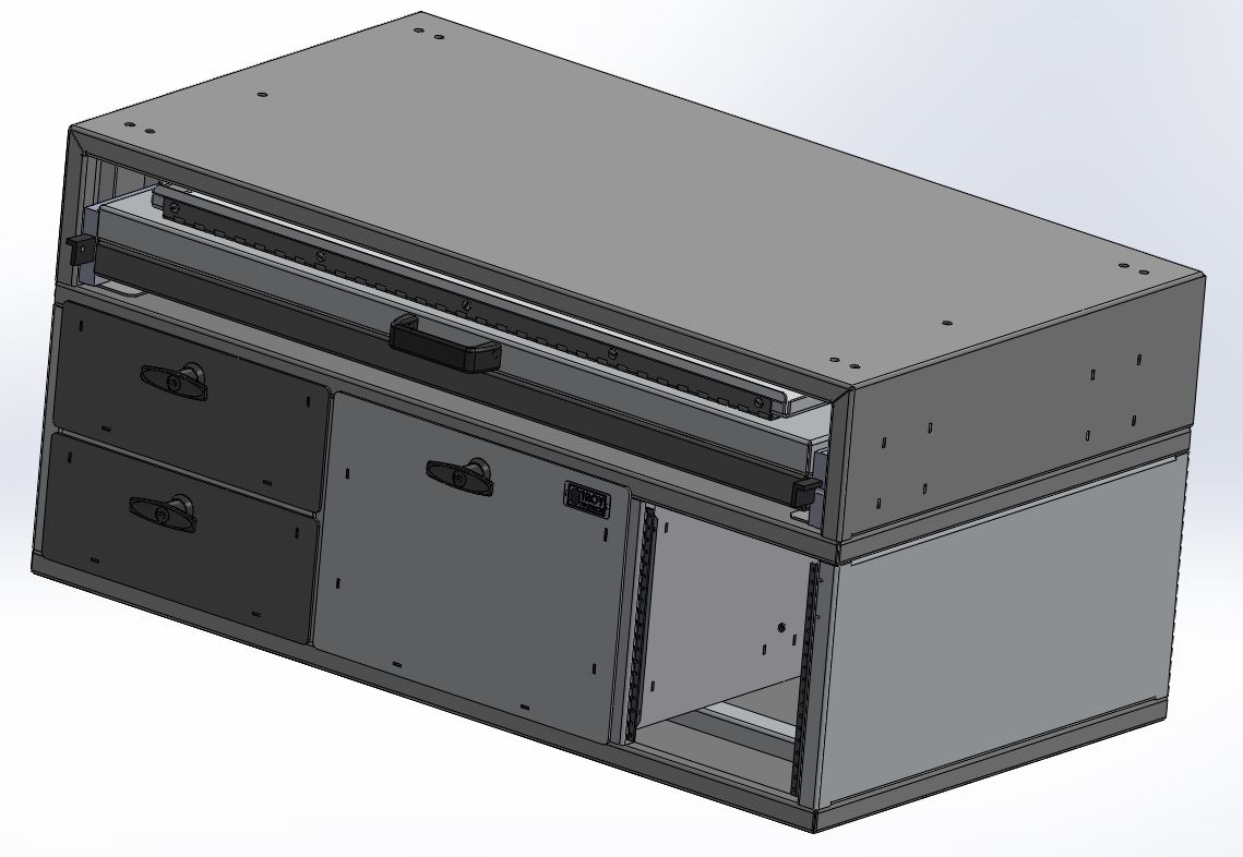 Command Post, 39" W x 22" L x 17" H Three Drawer Module with Whiteboard ...