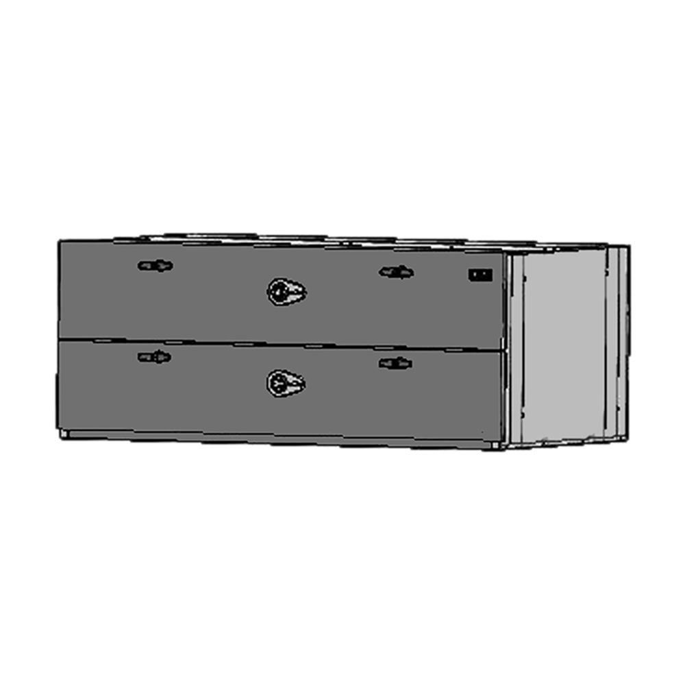 Storage Vault, 44" W x 30" L x 18" H, Dual Drawers Stacked with Push ...
