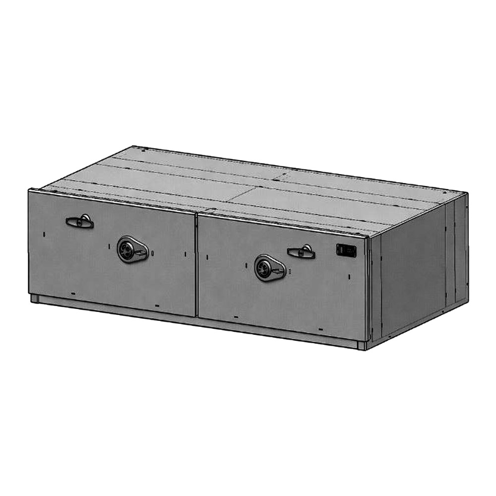 Storage Vault, 40" W x 22" L x 10" H Two (2) Drawers with Push Button ...