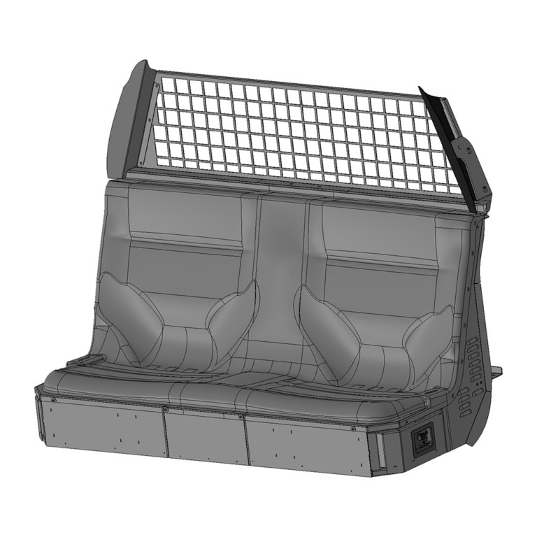Ford F150 Plastic Seat with Officer Safe Seat Belt System, Dual Storage ...